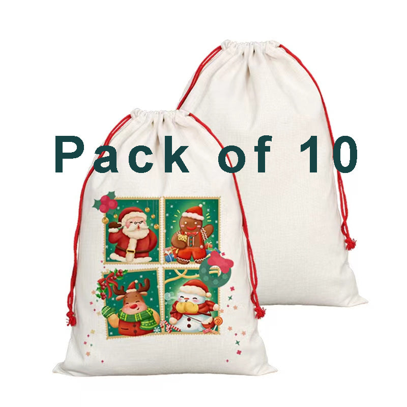 Pack of 10 Sublimation Santa Sacks – Sublimation Blanks UK